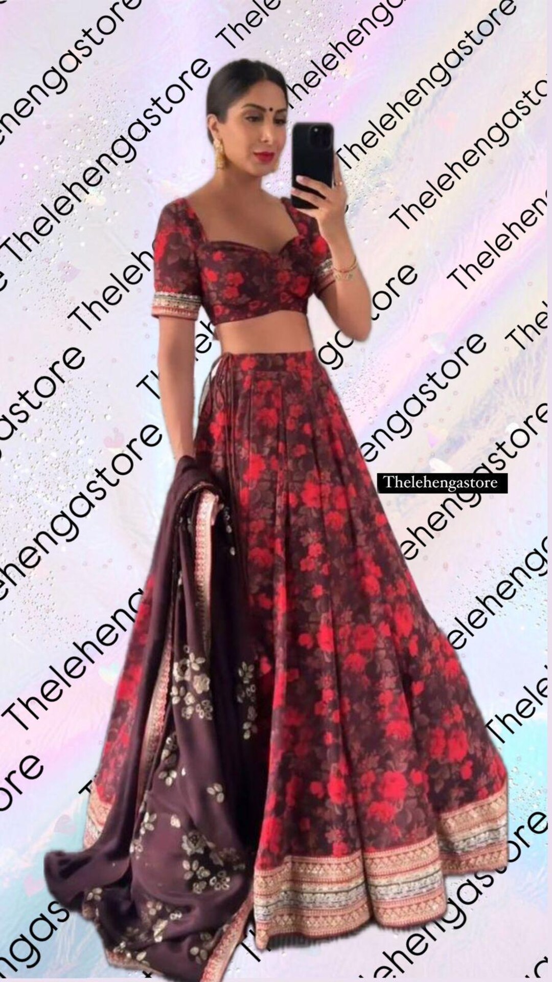 Red Floral Lehenga Choli for Women Ready to Wear Ghaghra Choli - Etsy