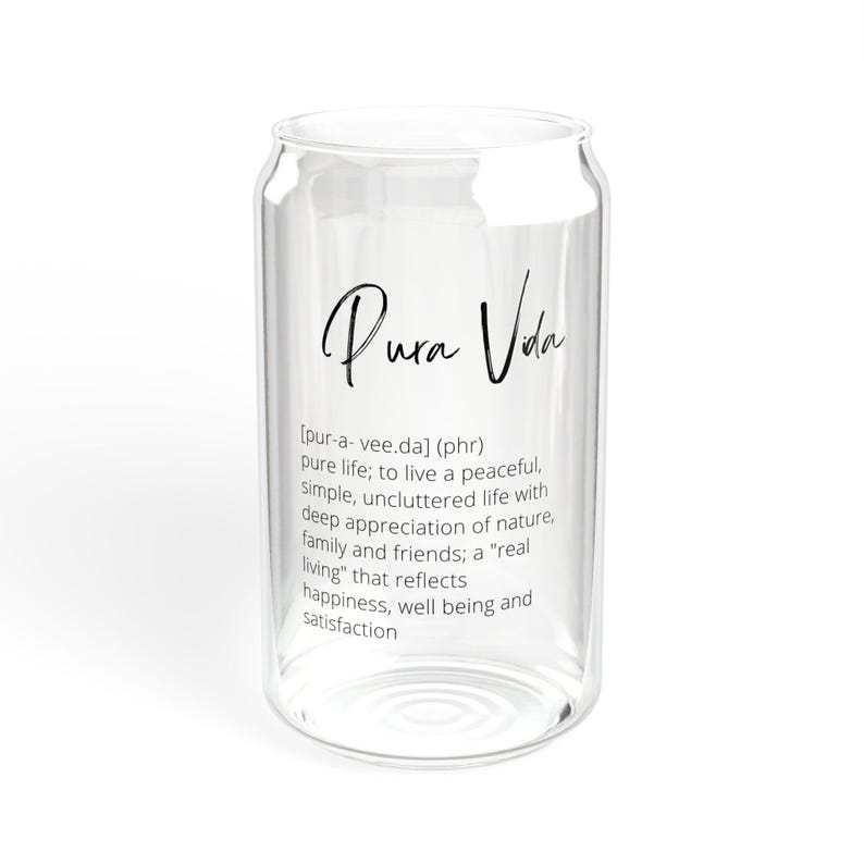 Pura Vida Can-shaped Glass - Etsy