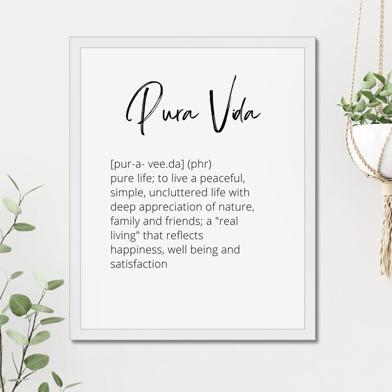 Pura Vida Framed Canvas Art: Costa Rica Wall Decor - Etsy