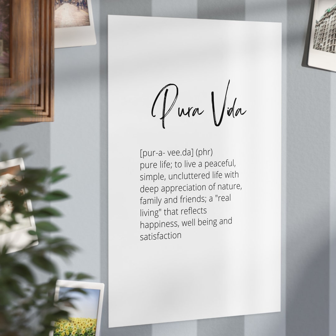 PURA VIDA Wall Art, Wall Poster, Costa Rica, Pura Vida Poster - Etsy