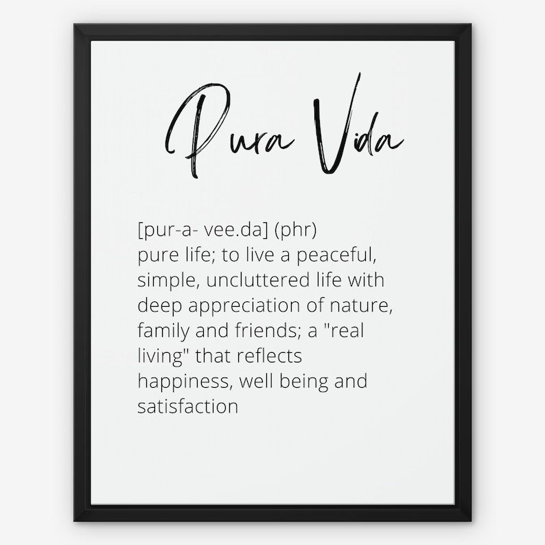 Pura Vida Framed Canvas Art: Costa Rica Wall Decor - Etsy