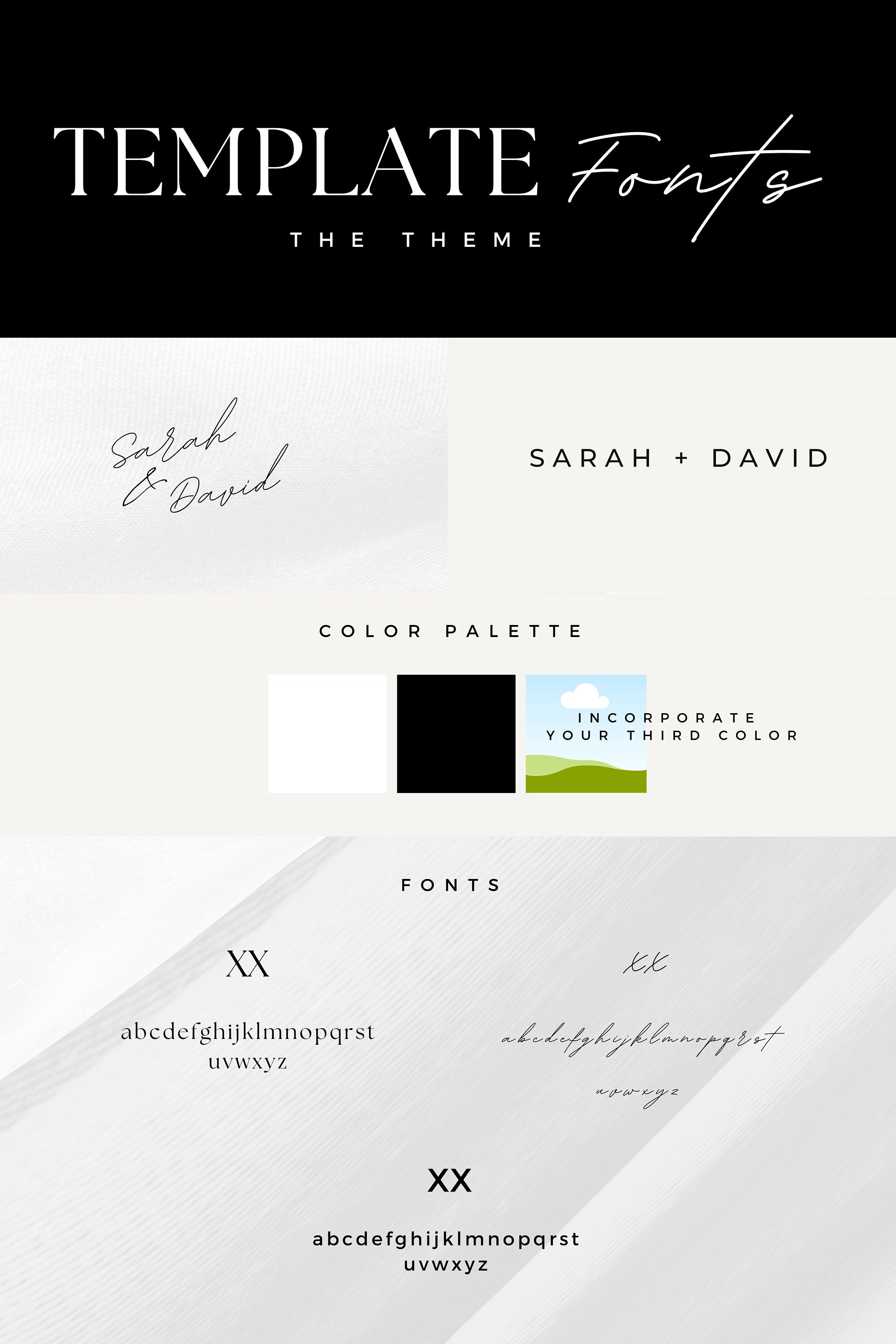 Minimalist Chic Wedding Template Bundle Black & White Elegance - Etsy