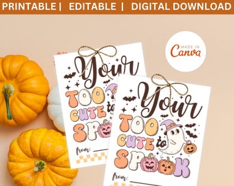 EDITABLE Halloween Party Favor Tags, Halloween Treat Tags, Halloween ...