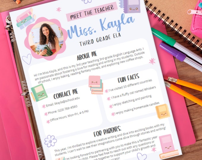 Meet the Teacher Template Canva Template Editable Template Back to ...