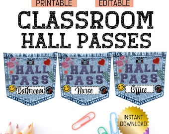 Editable Hall Pass Template - Etsy