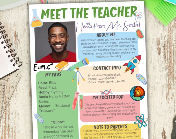 Meet the Teacher Template Canva Template Editable Template Back to ...