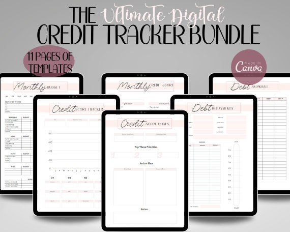 Debt Payoff Tracker, Digital Debt Tracker, Credit Card Tracker, Credit ...