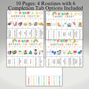 Kid's Routine Flip Chart, Routine Cards for Kids, Bedtime Routine Chart ...
