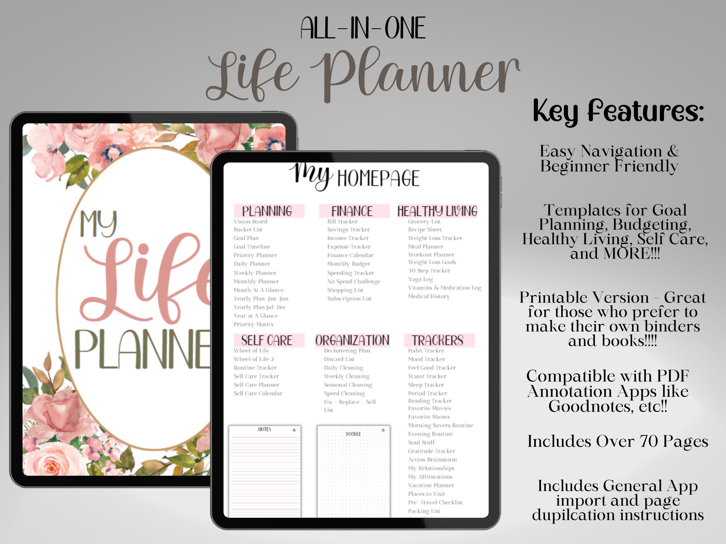 Life Binder and Planner Printable, Household & Goal Plan, Self Care ...