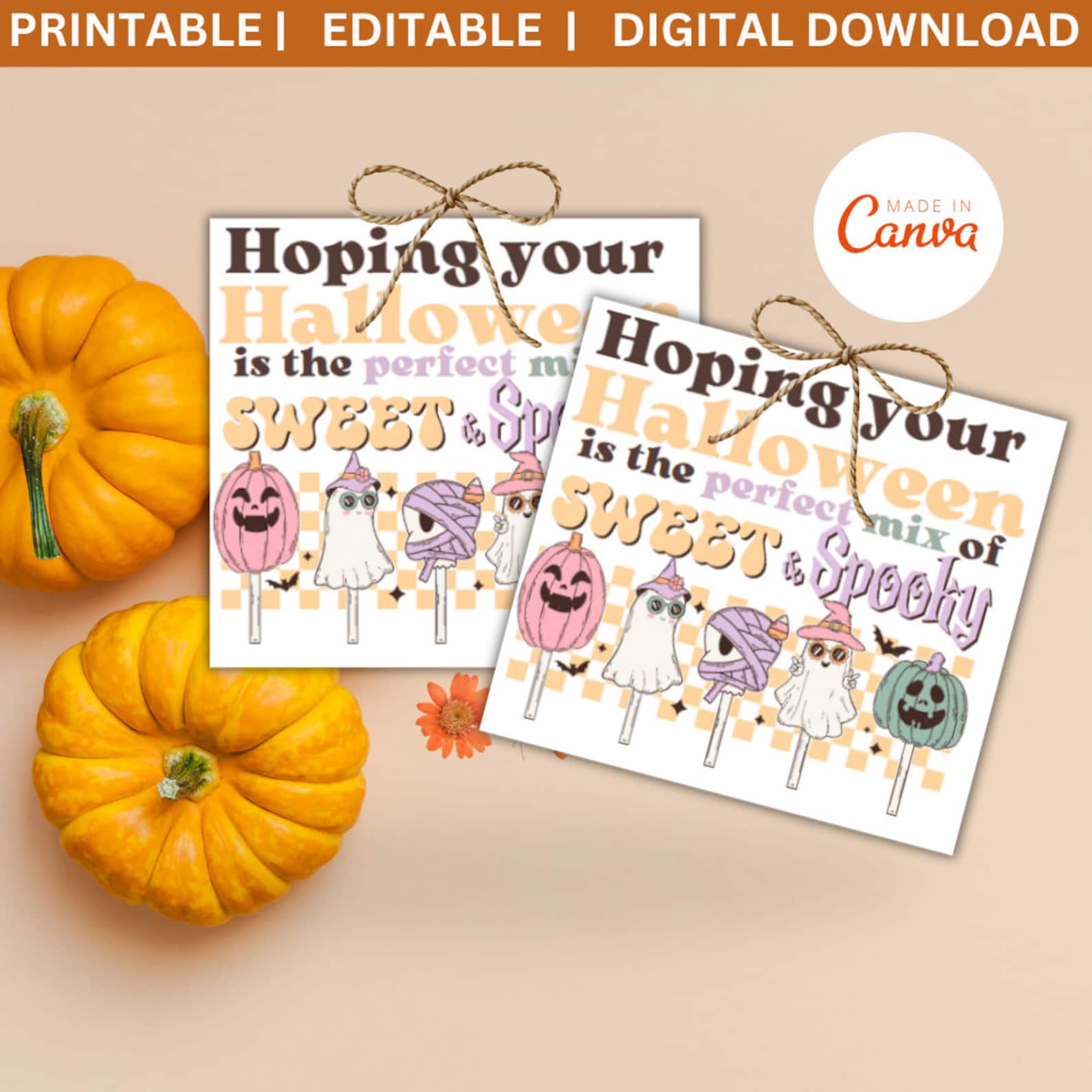 EDITABLE Halloween Party Favor Tags, Halloween Treat Tags, Halloween ...