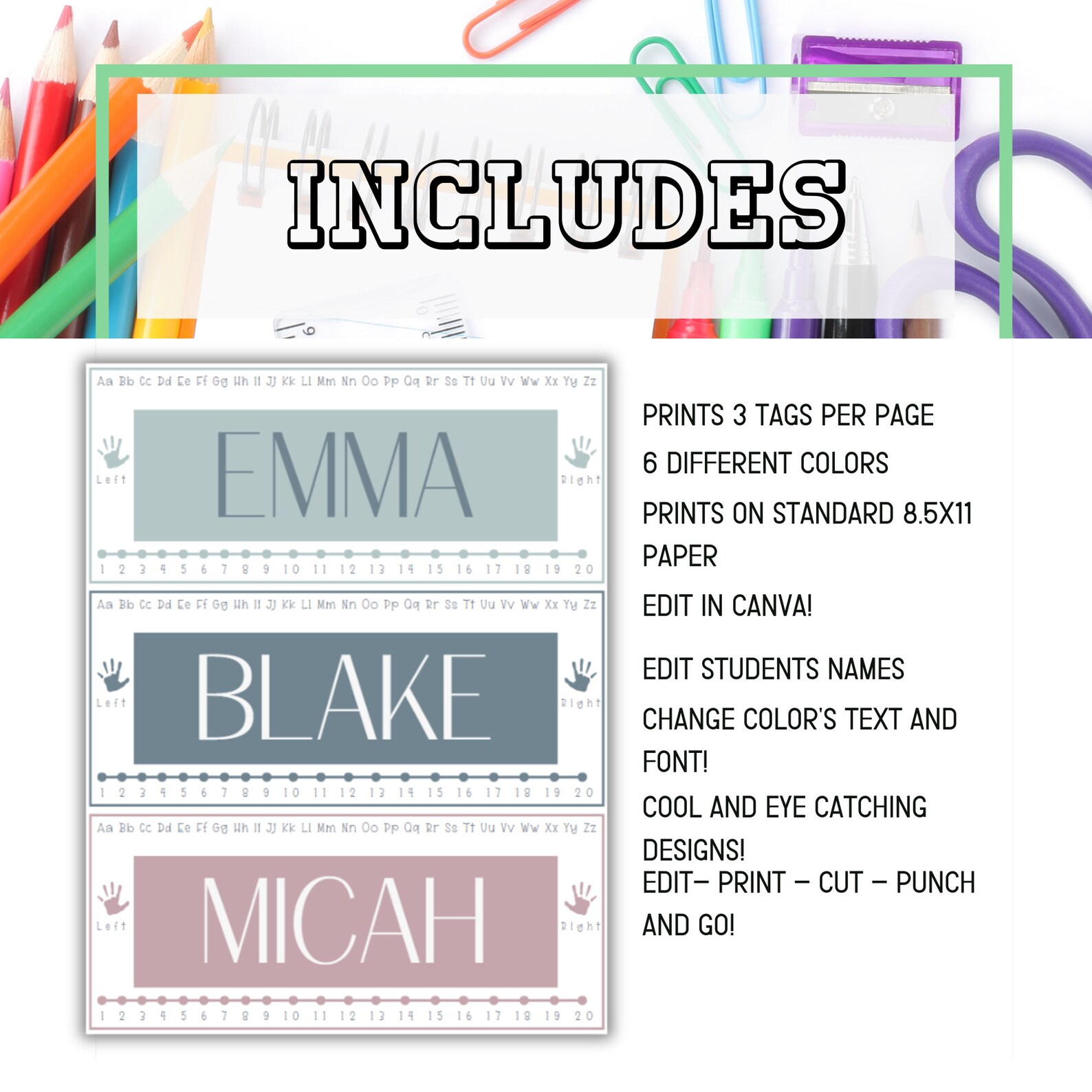 Editable Classroom Name Tags Template, Student Name Tags, Classroom ...