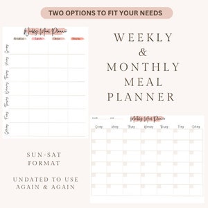 Editable Meal Planner Template Meal Planner Printable Weekly - Etsy