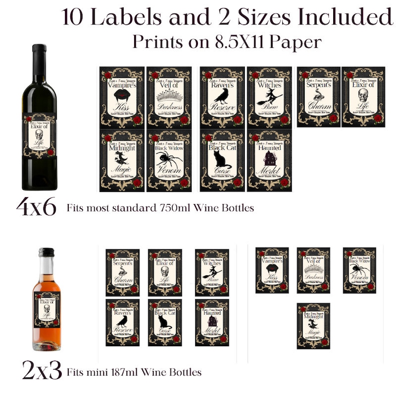 EDITABLE Apothecary Labels, Potion Labels, Halloween Wine Tags, Custom ...