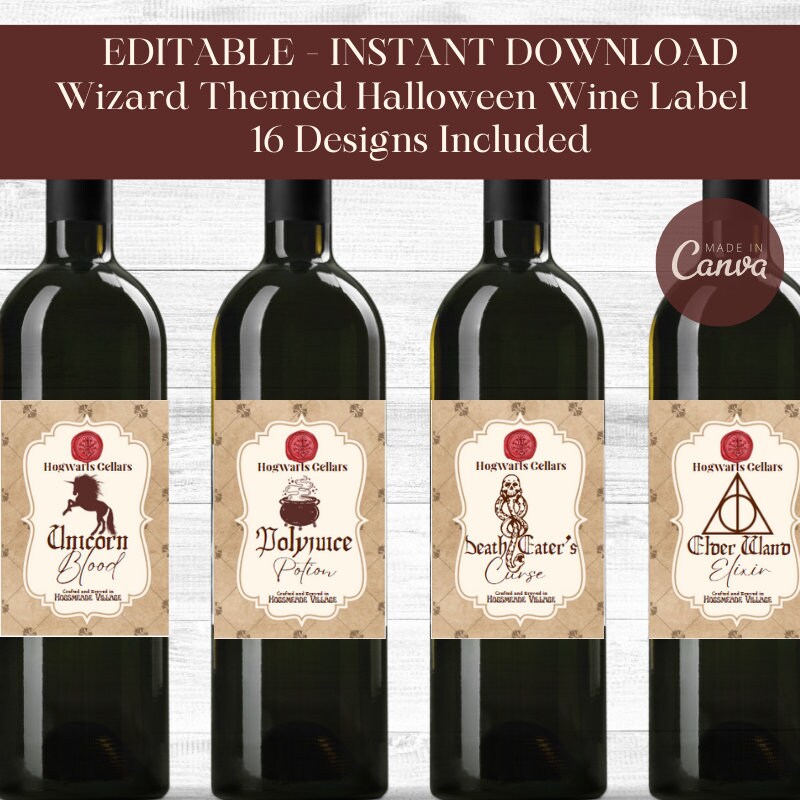 Wizard Themed Apothecary Labels, Potion Labels, Halloween Wine Labels ...