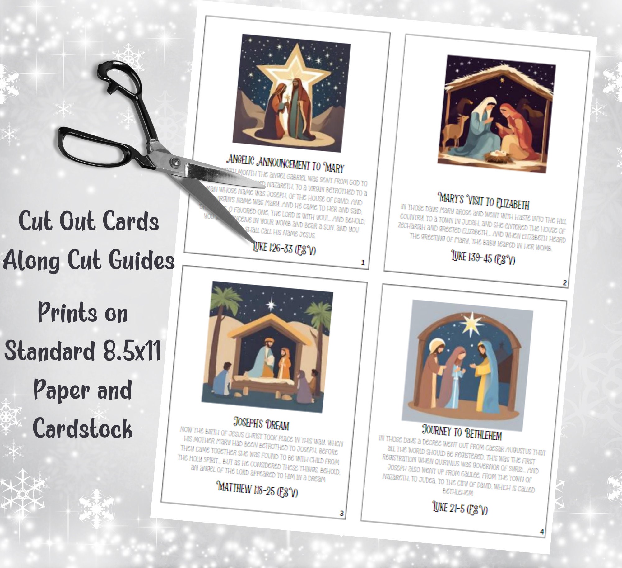 Nativity Advent Calendar Printable: Christmas Story Cards (digital ...