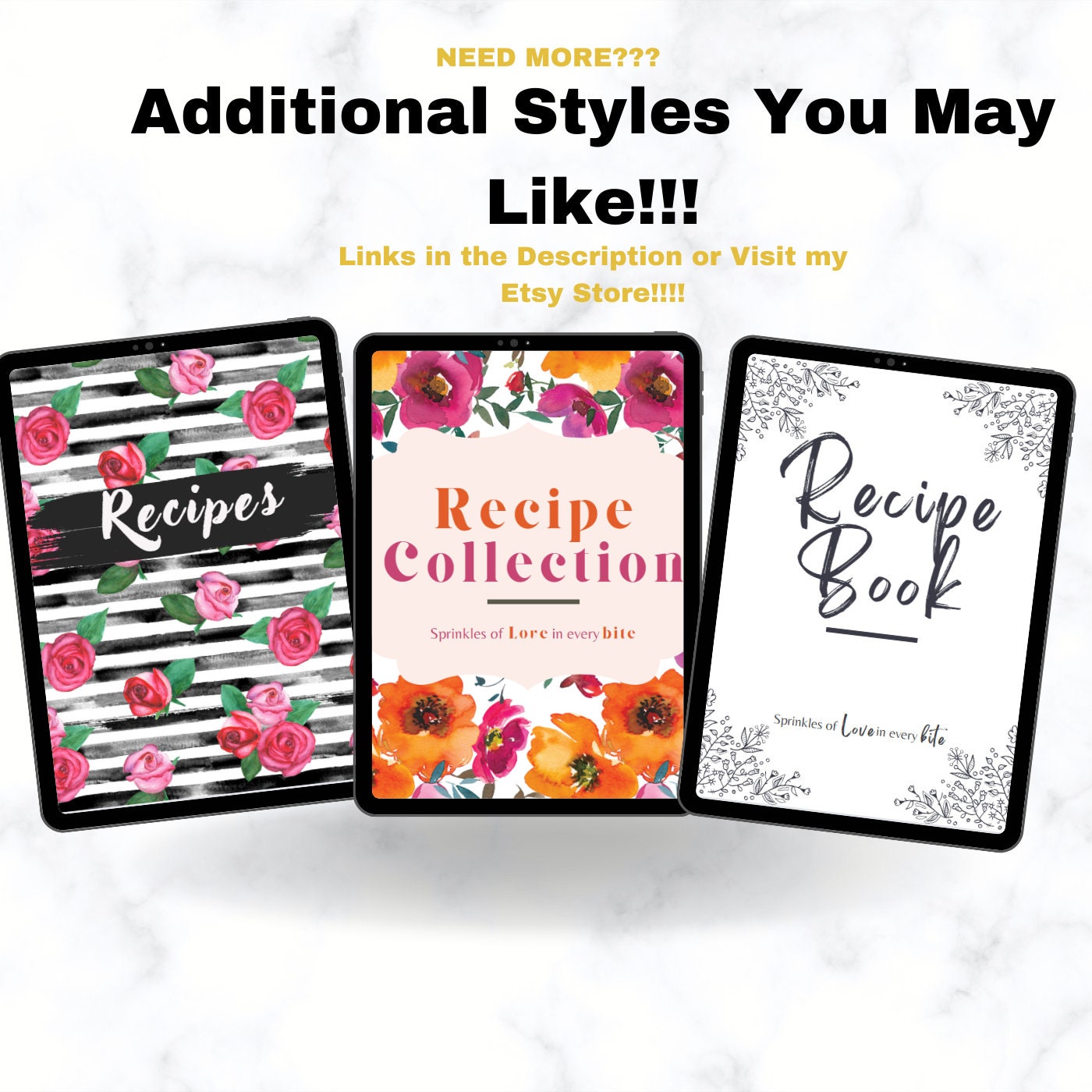 EDITABLE Recipe Binder Template, Printable Recipe Template, Recipe Card ...