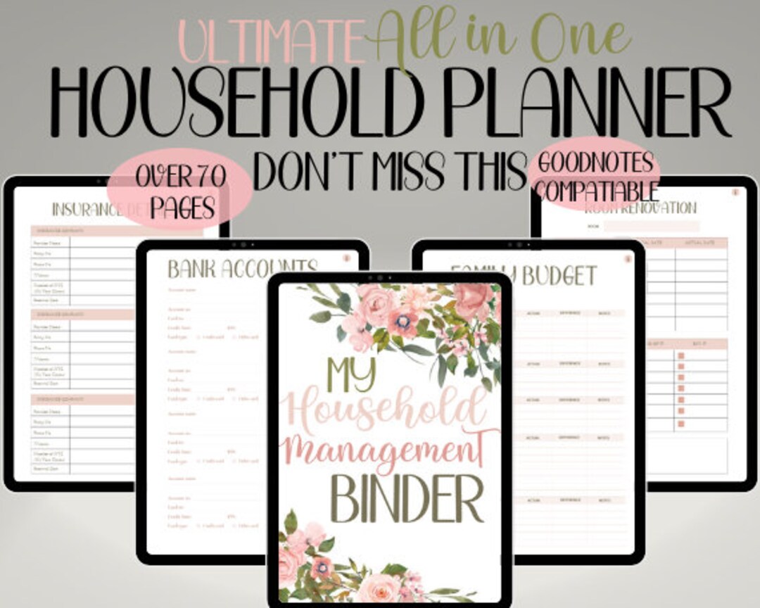 Household Planner Printable, Management Binder and Budget Organizer ...