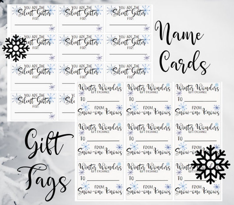 Secret Work Gift Exchange Printable Bundle, Christmas Gift Exchange ...