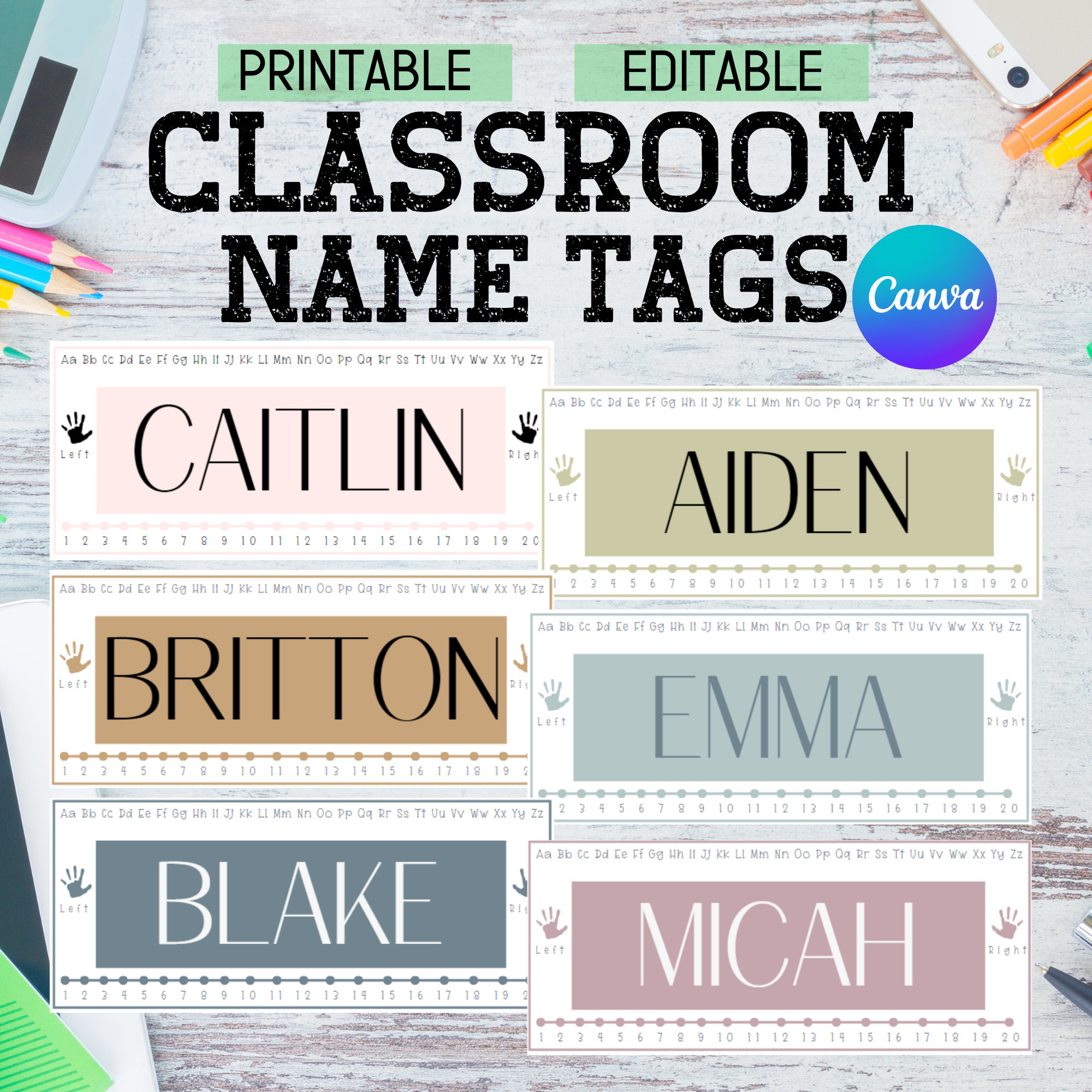 Editable Classroom Name Tags Template, Student Name Tags, Classroom ...