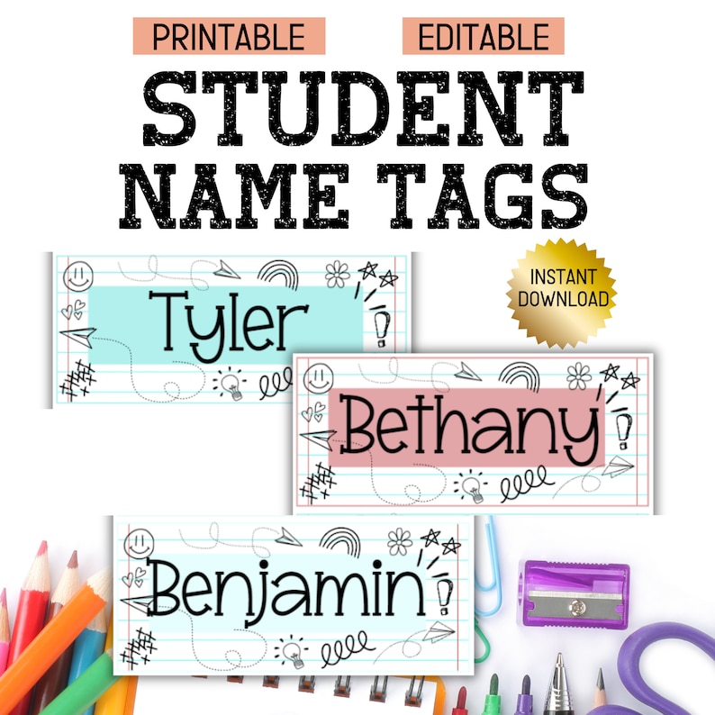 Editable Classroom Name Tags Template, Student Name Tags, Classroom ...