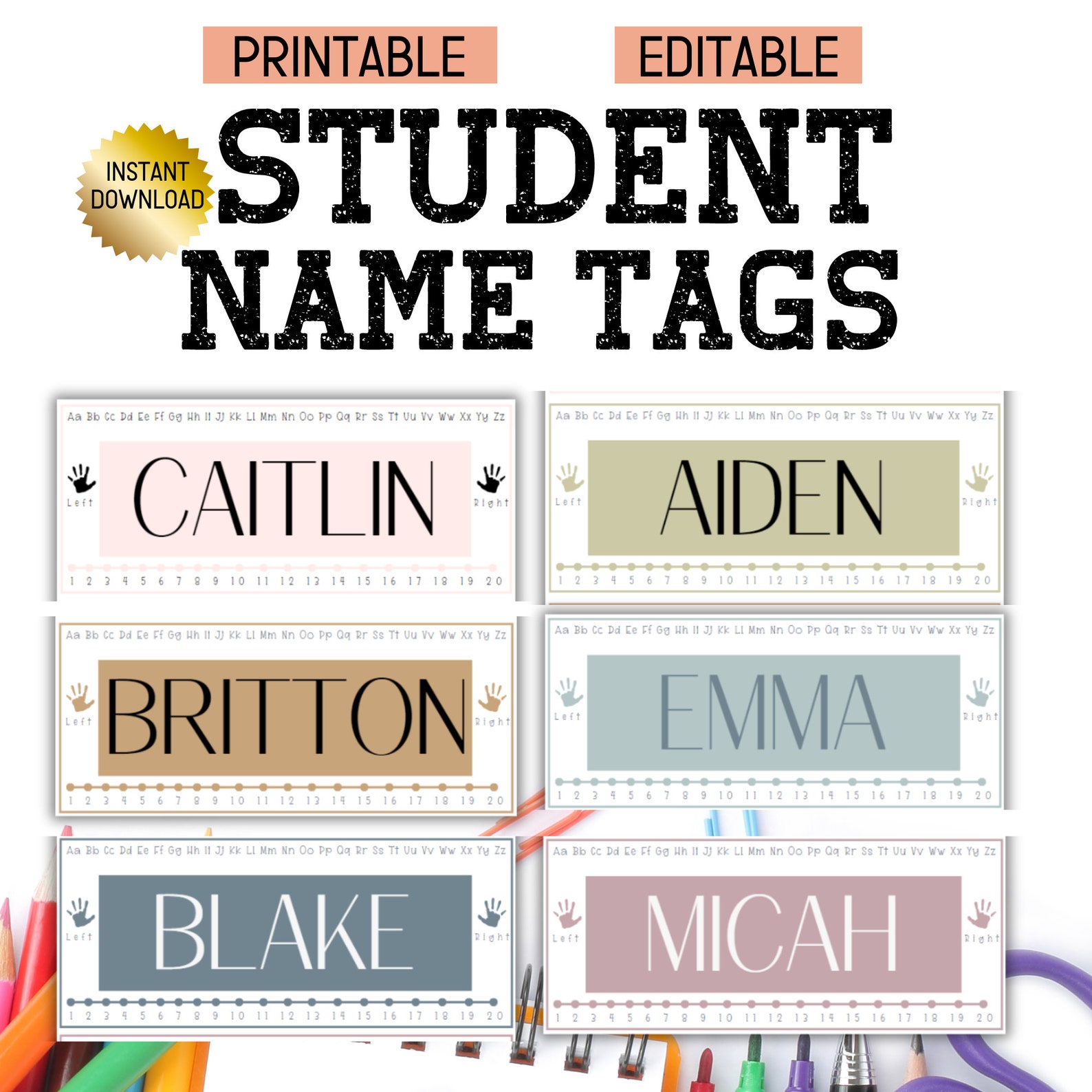 Editable Classroom Name Tags Template, Student Name Tags, Classroom ...