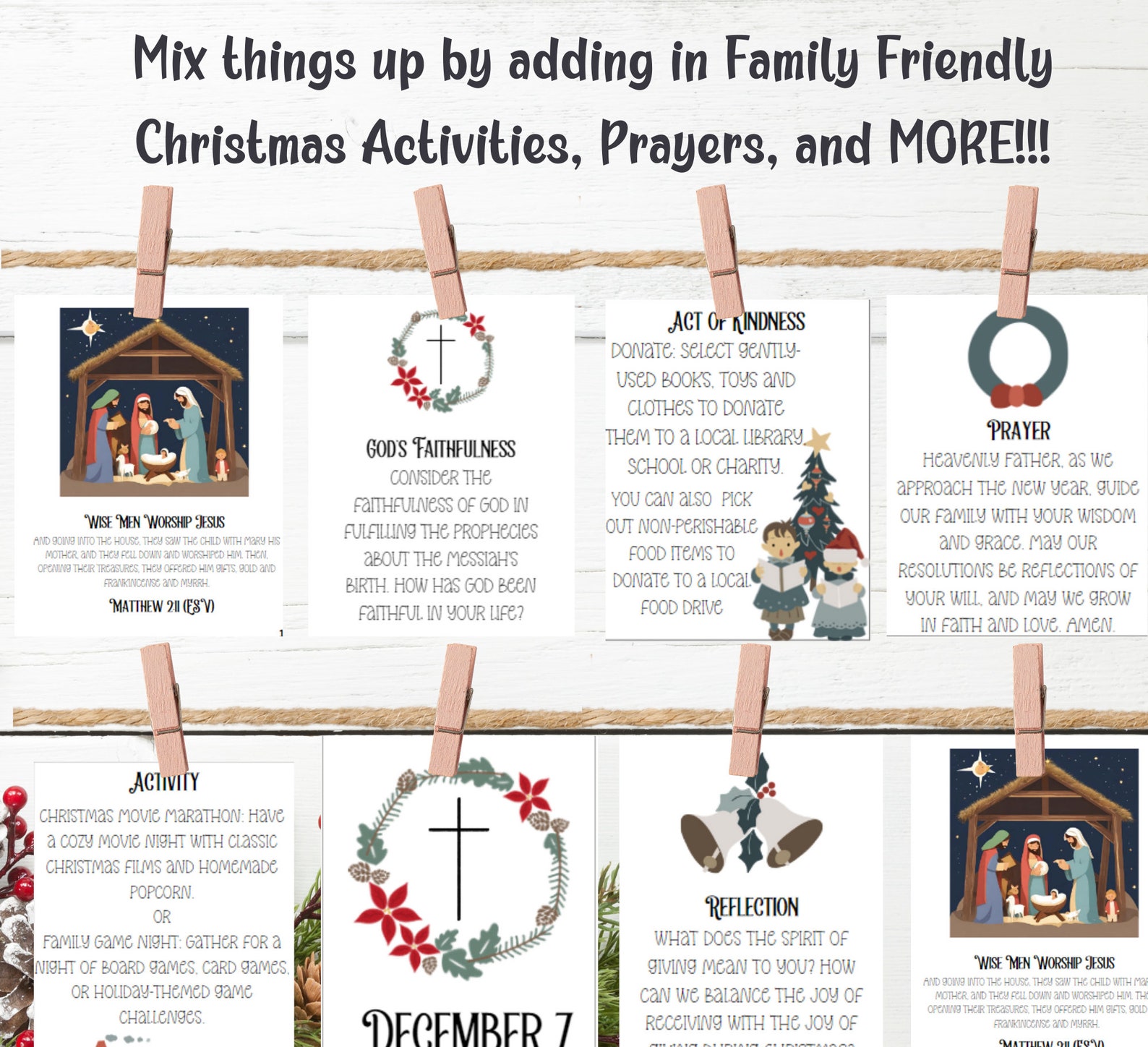 Nativity Printable, Nativity Advent Calendar, Advent Calendar for Kids ...