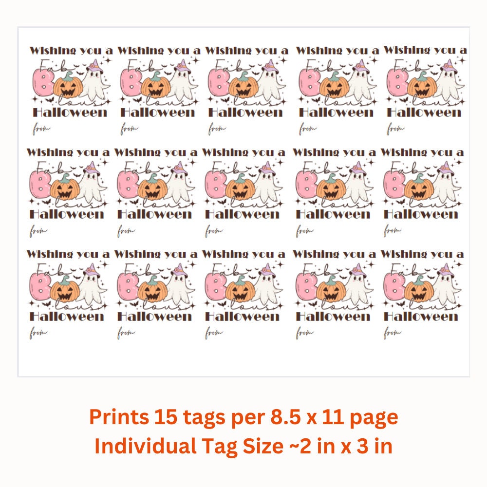 EDITABLE Halloween Party Favor Tags, Halloween Treat Tags, Halloween ...