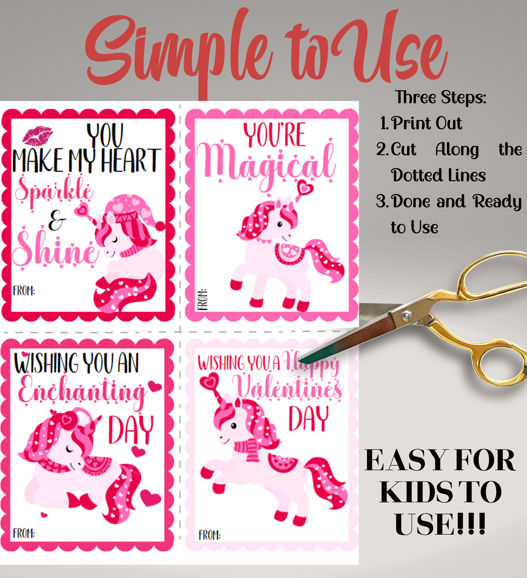 Editable Unicorn Valentine Cards, Valentine Cards for Kids Printable ...