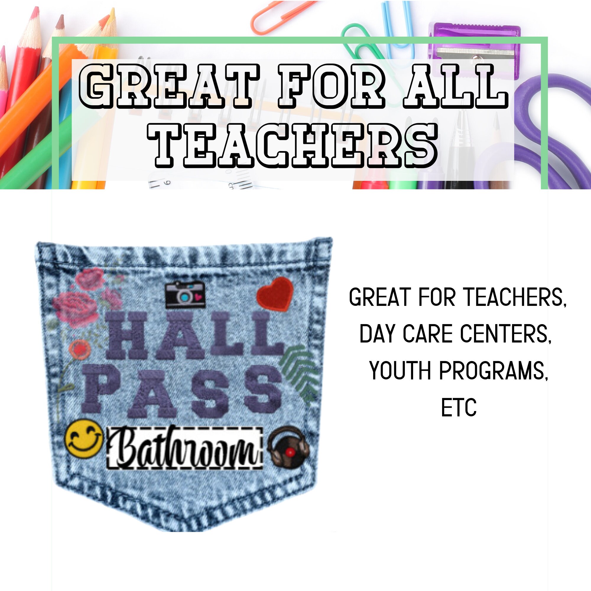 Editable Denim Classroom Hall Pass Template for Teachers, Printable ...