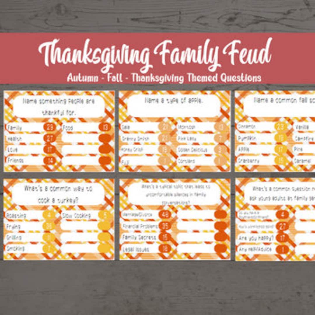 PRINTABLE Thanksgiving Friendly Feud Game Printable Games Thanksgiving ...