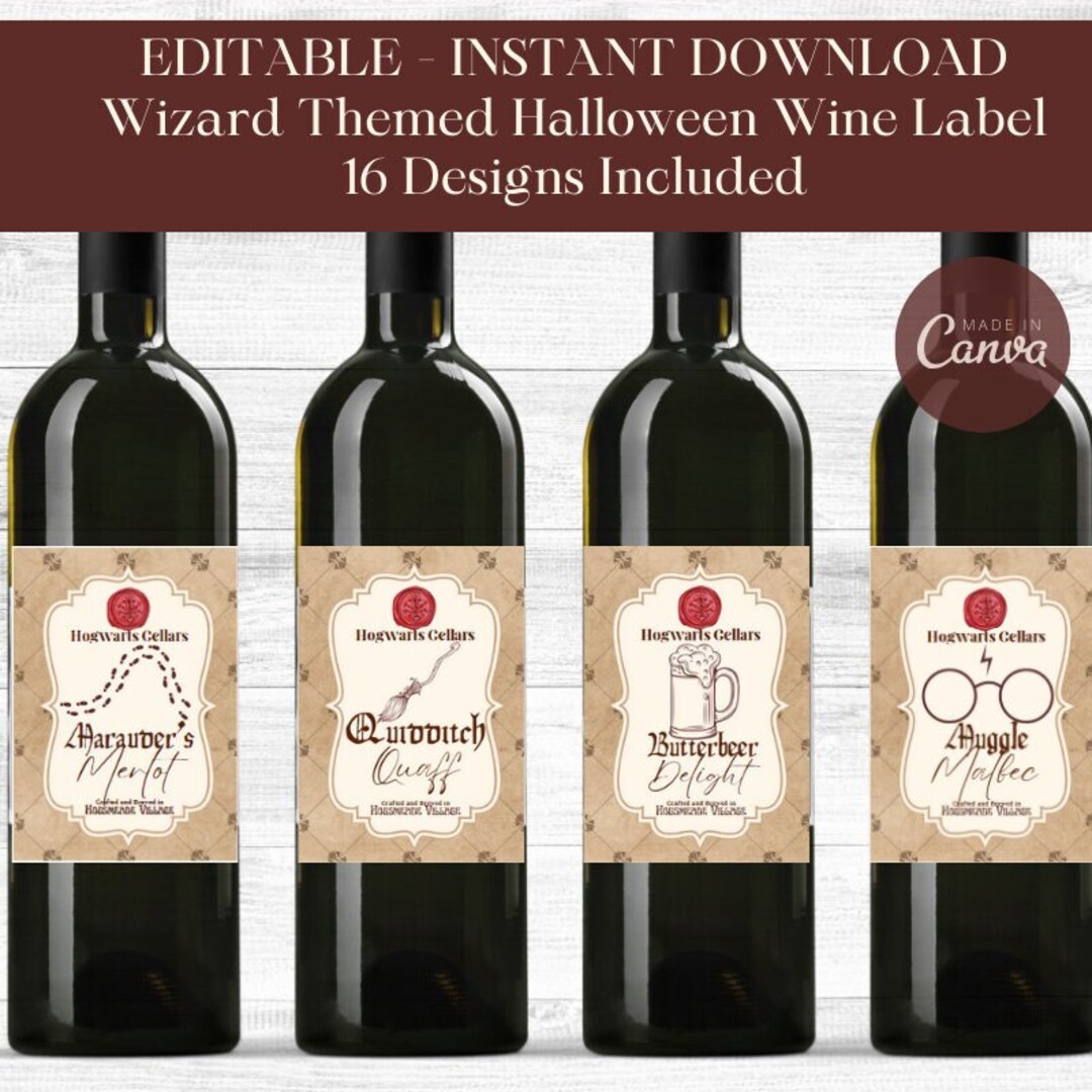 Wizard Themed Apothecary Labels, Potion Labels, Halloween Wine Tags ...