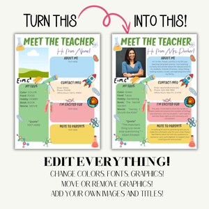 Editable Meet the Teacher Template - Back to School Introduction, First ...