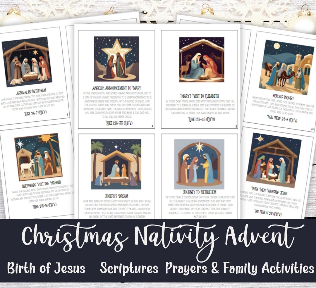 Nativity Advent Calendar Printable: Christmas Story Cards (digital ...