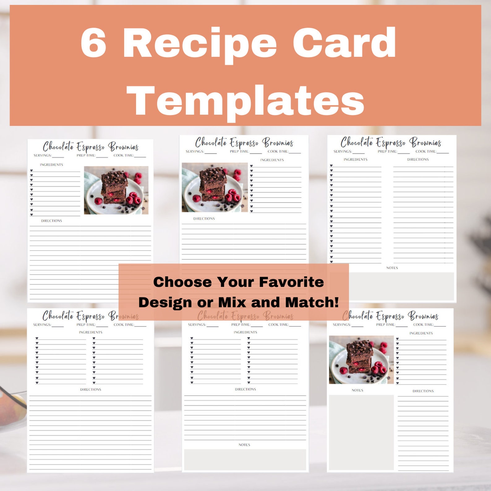 EDITABLE Recipe Binder Template Printable Recipe Template - Etsy