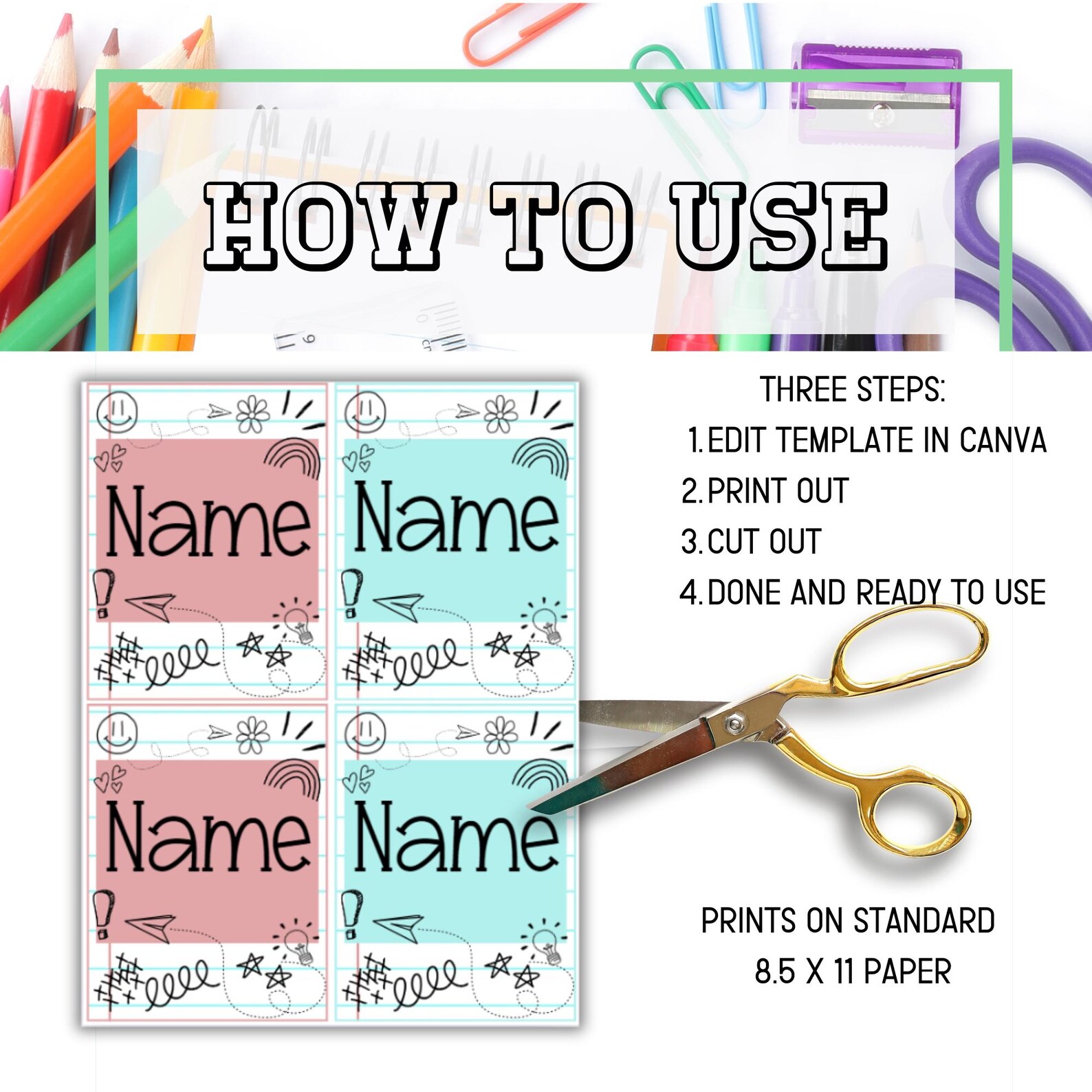 Editable Student Locker Tags & Name Tags for Classroom - Customizable ...