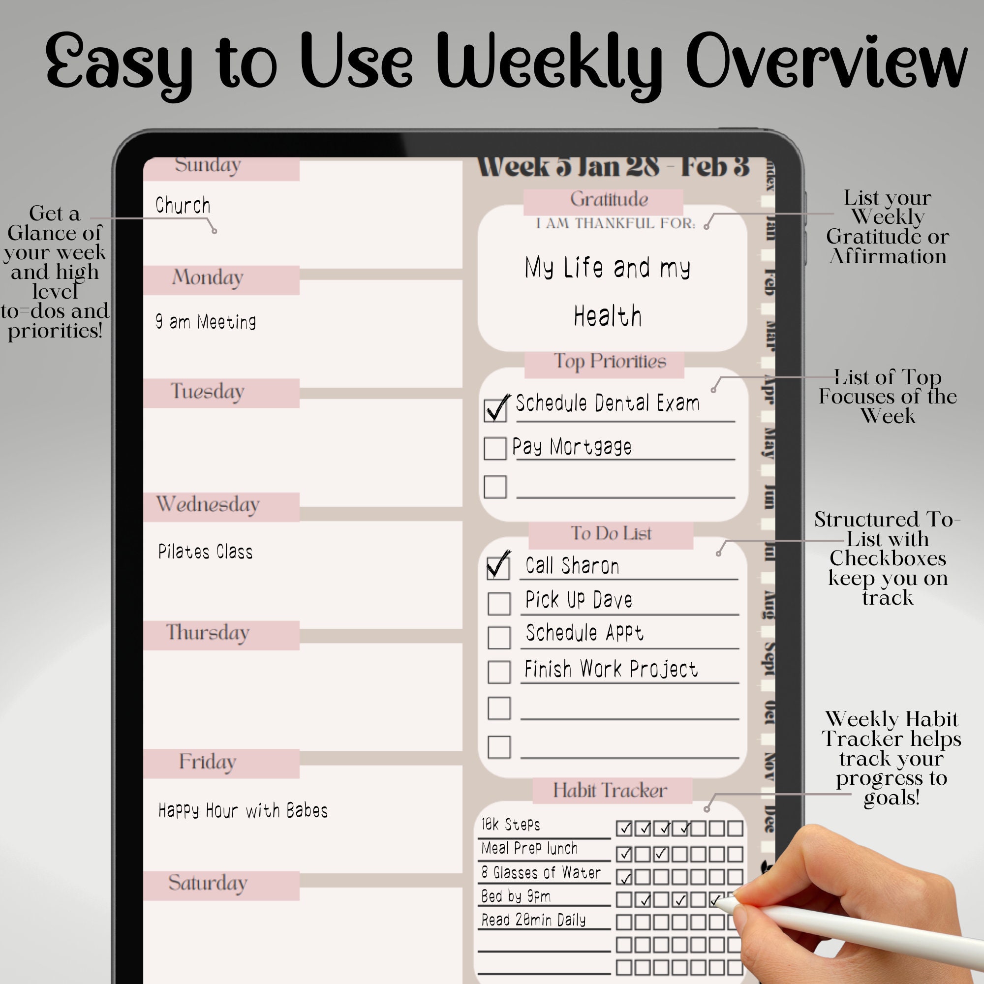 2024 Digital Planner, Black Girl Planner, Hyperlinked Digital Planner ...