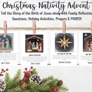 Nativity Advent Calendar Printable: Christmas Story Cards (digital ...