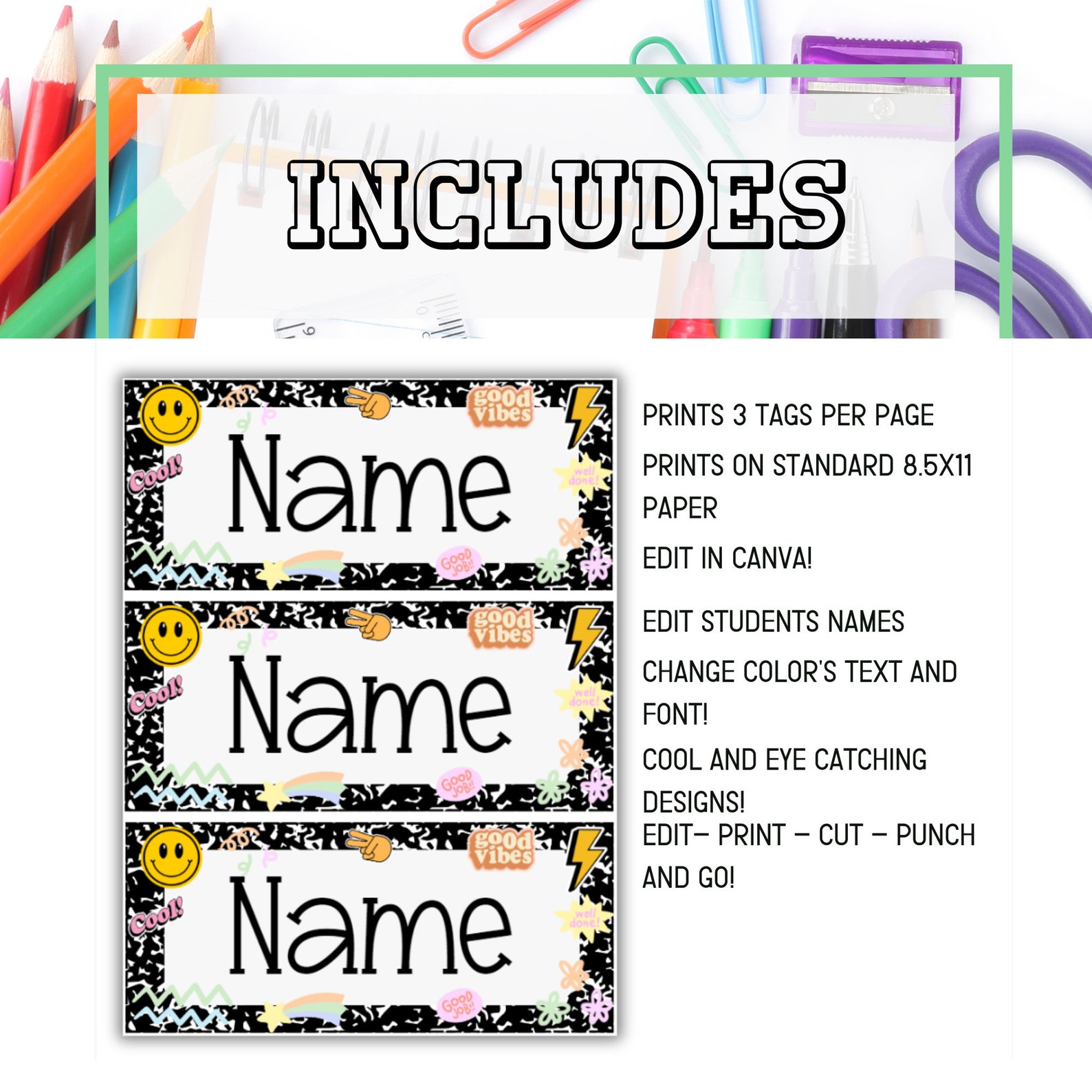 Editable Classroom Name Tags Template, Student Name Tags, Classroom ...
