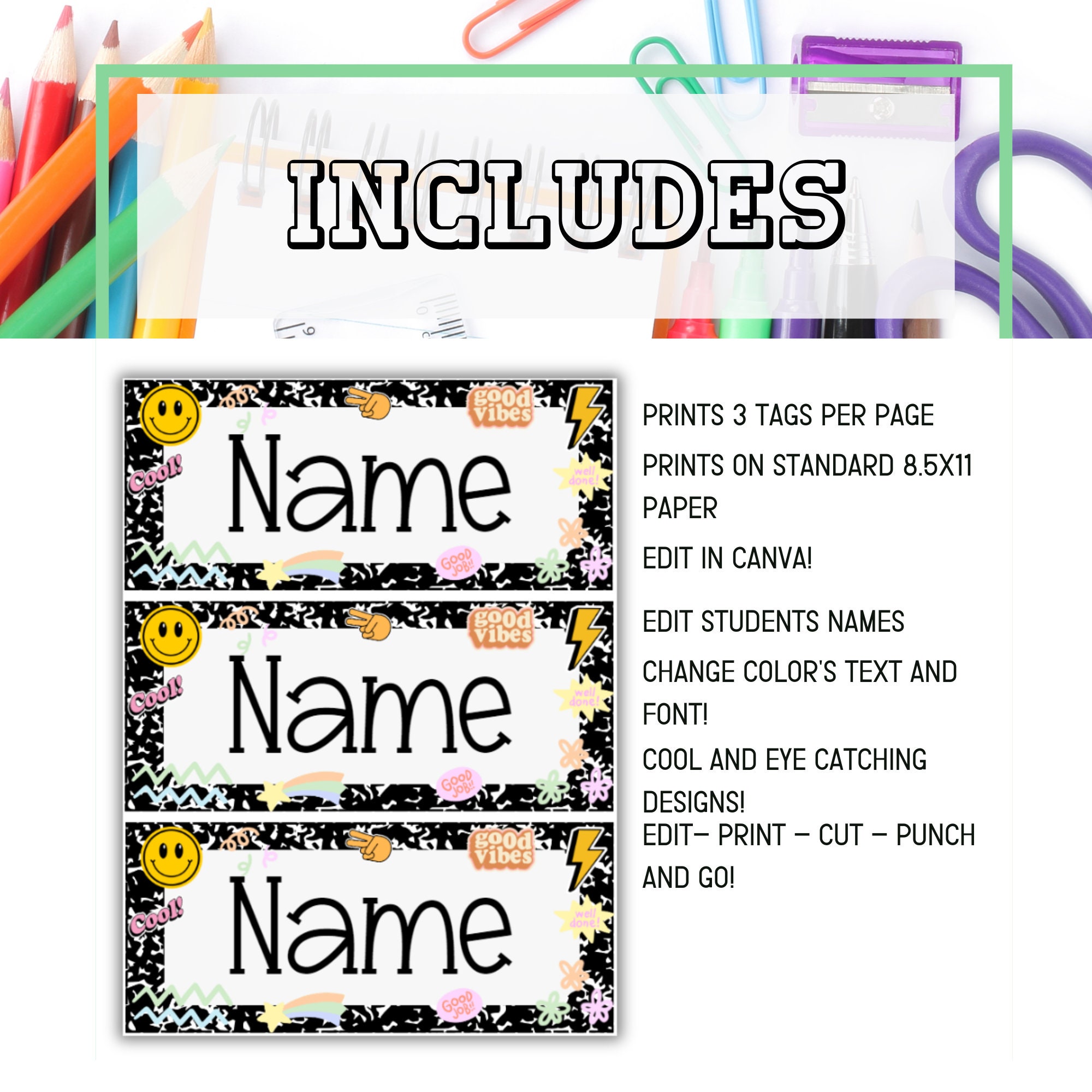 Editable Classroom Name Tags Template, Student Name Tags, Classroom ...