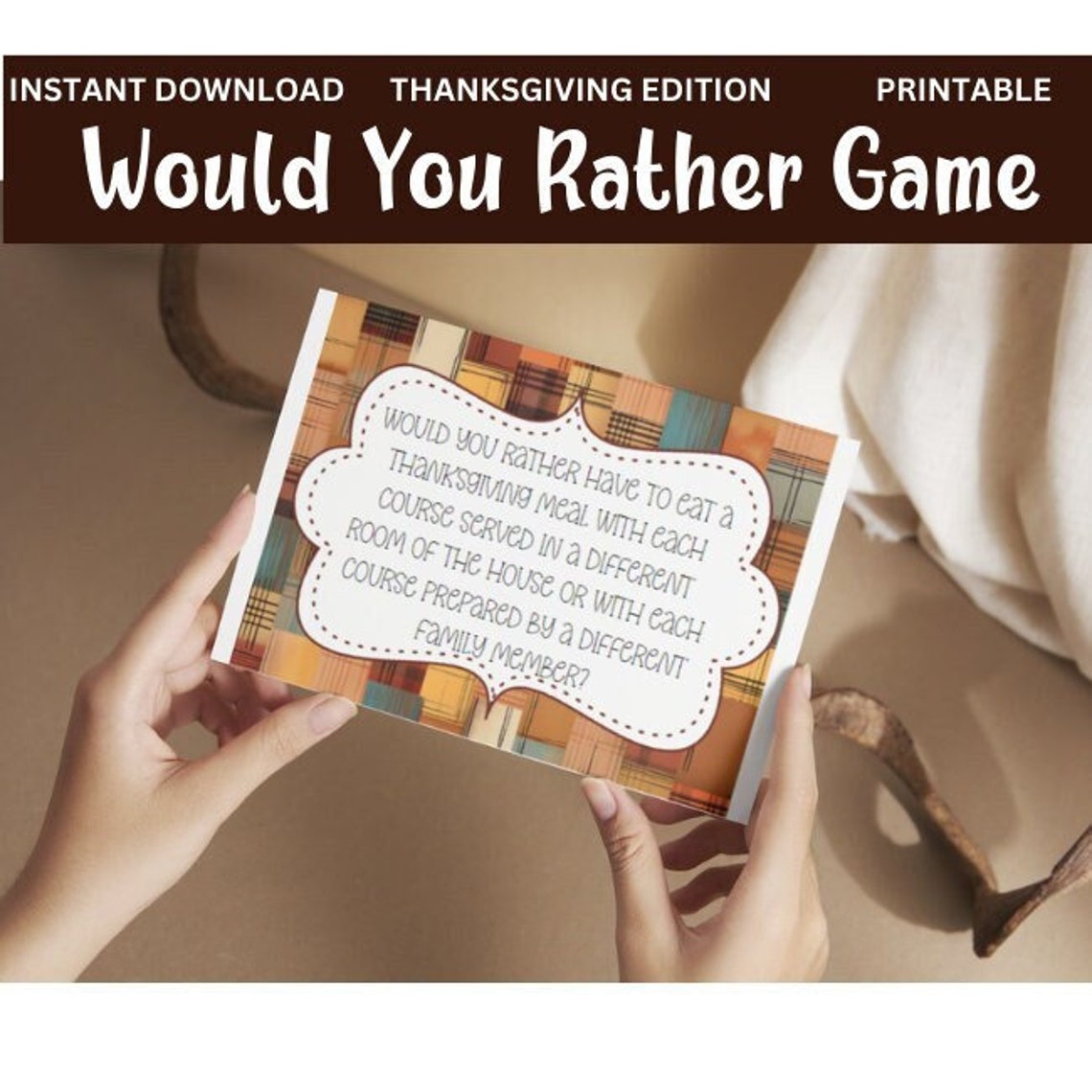 PRINTABLE Thanksgiving Would You Rather Game, Thanksgiving Activities ...