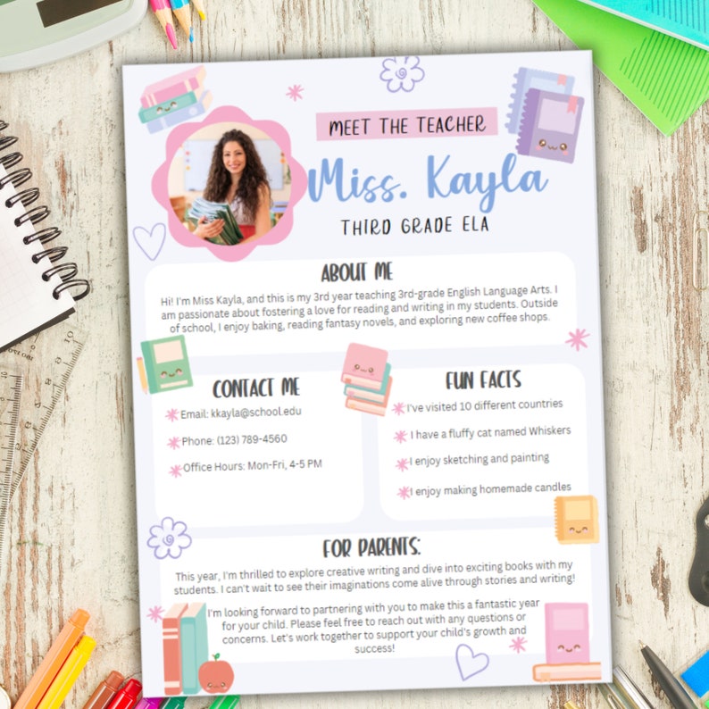 Editable Meet the Teacher Template - Back to School Introduction, First ...
