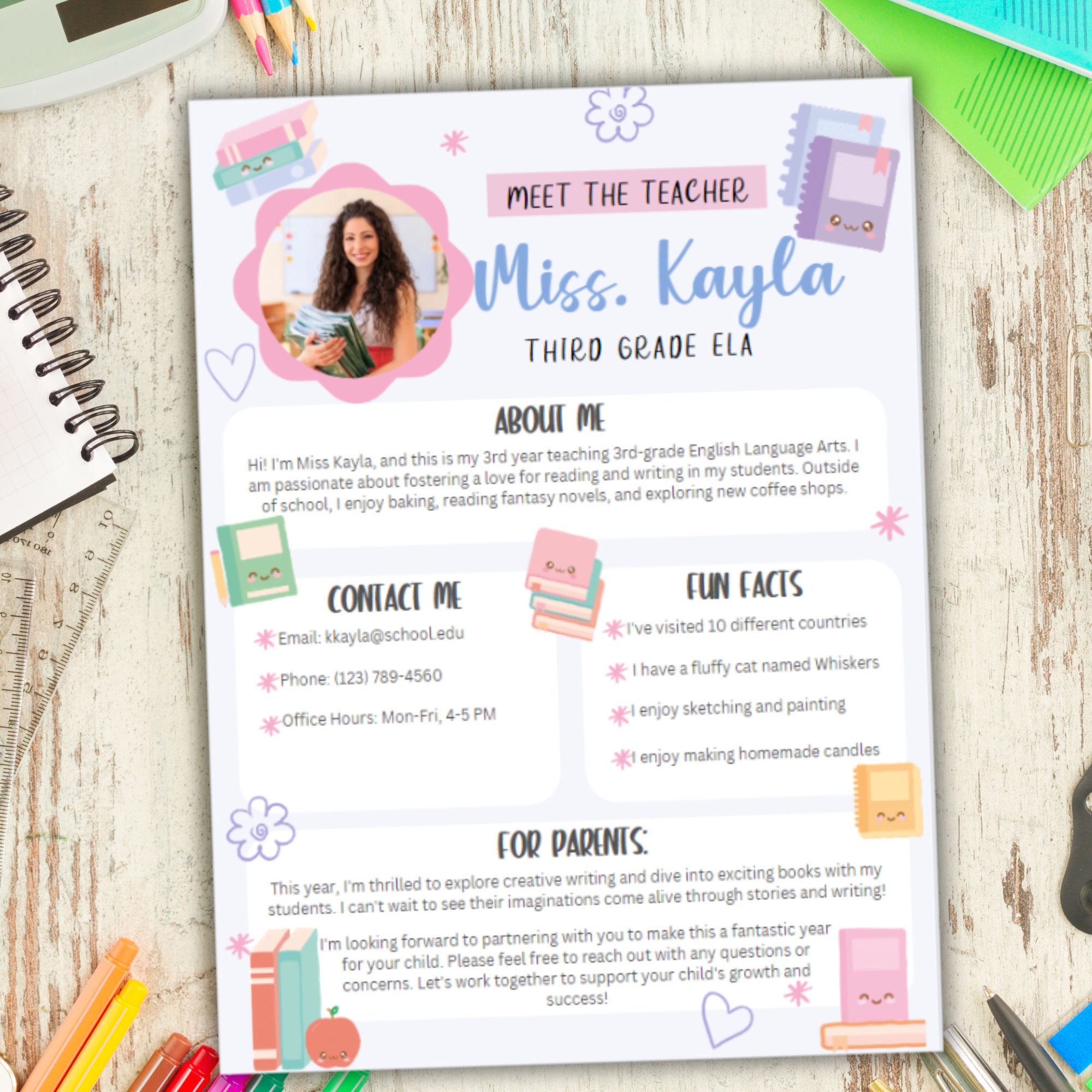 Editable Meet the Teacher Template - Back to School Introduction, First ...