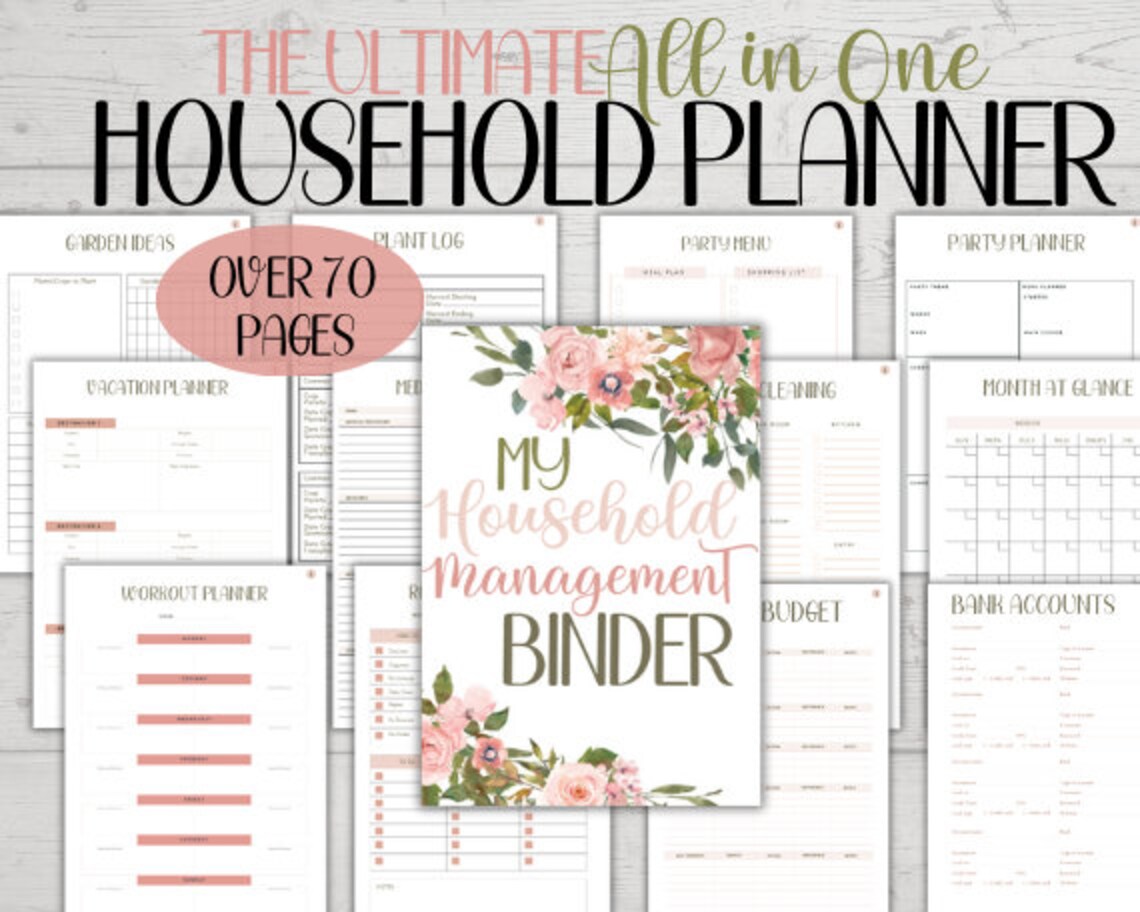 Household Binder Printable, Household Planner, Household Management ...