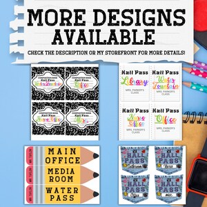 Classroom Hall Pass Printable| Instant Download| Hall Pass Template ...