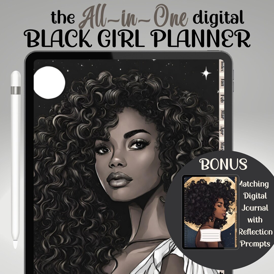 2024 Digital Planner, Black Girl Planner, Hyperlinked Digital Planner ...