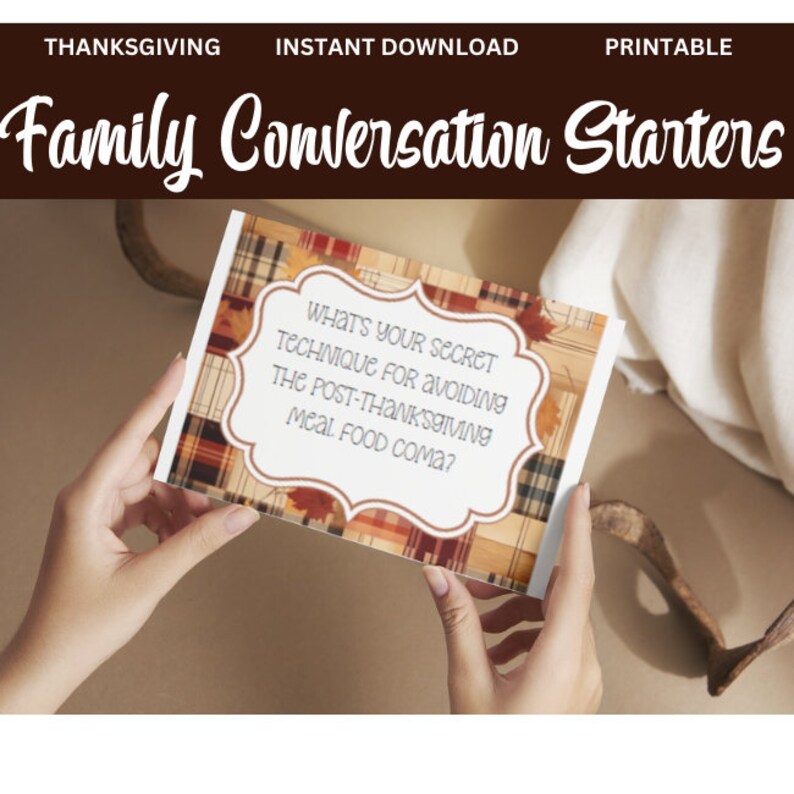 PRINTABLE Thanksgiving Conversation Starters, Gratitude Game ...