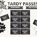 School Tardy Pass Printable| Instant Download| Late Pass Template ...