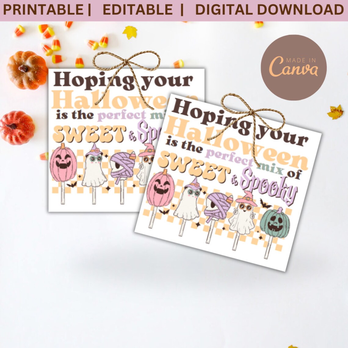 EDITABLE Halloween Party Favor Tags, Halloween Treat Tags, Halloween ...