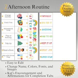 Kid's Routine Flip Chart, Routine Cards for Kids, Bedtime Routine Chart ...