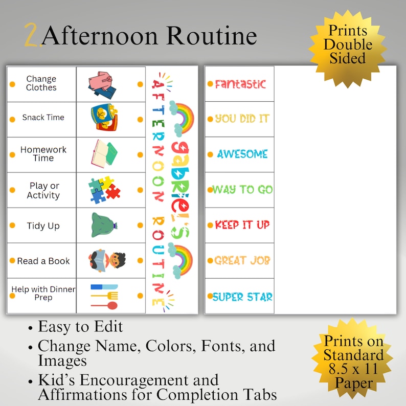 Kid's Routine Flip Chart, Routine Cards for Kids, Bedtime Routine Chart ...